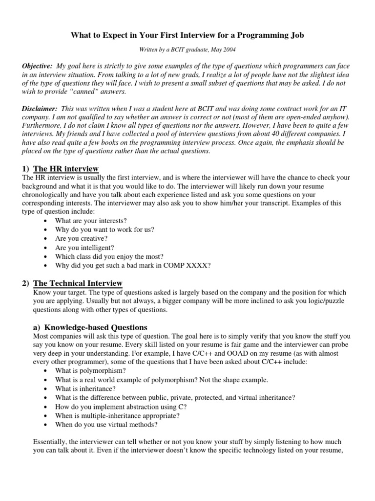 Programmer Interview Tips | PDF | String (Computer Science) | C++