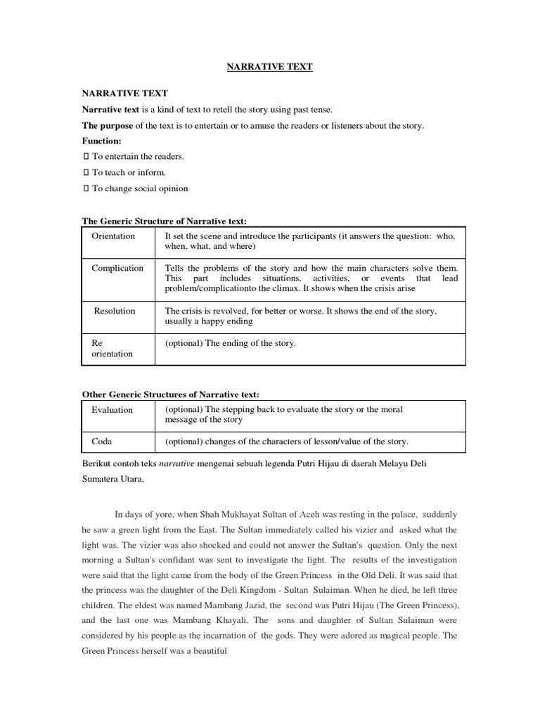 Materi NARRATIVE TEXT | PDF Materi NARRATIVE TEXT | PDF