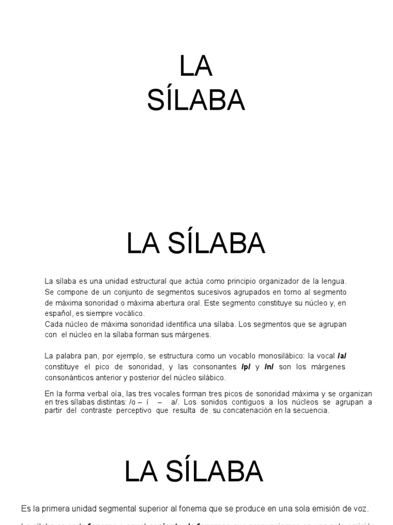 La Silaba | PDF | Sílaba | Palabra
