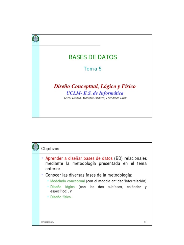 BD Diseno Conceptual Logico Fisico | Descargar gratis PDF | Base de datos relacional | SQL
