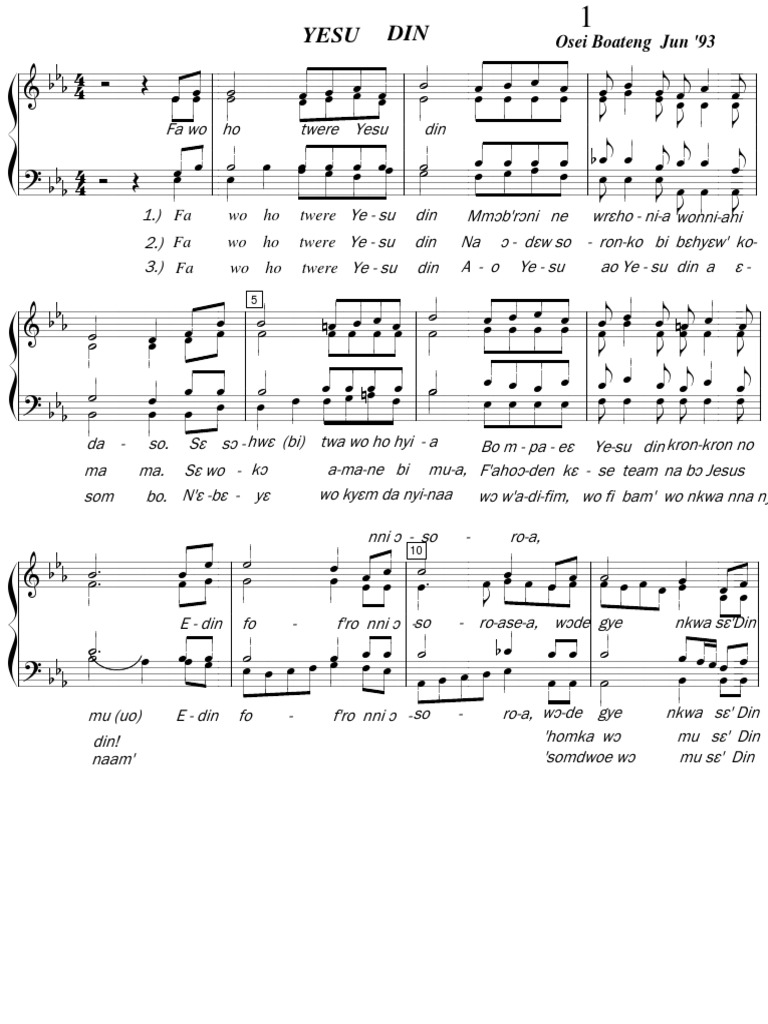 Chansons d'Osei Boateng sur Jésus | PDF