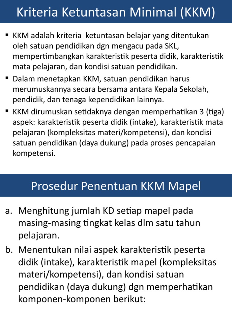 Kriteria Ketuntasan Minimal (KKM) | PDF Kriteria Ketuntasan Minimal (KKM) | PDF