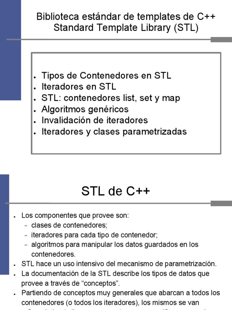 Introduccion STL | PDF | C ++ | Programación orientada a objetos