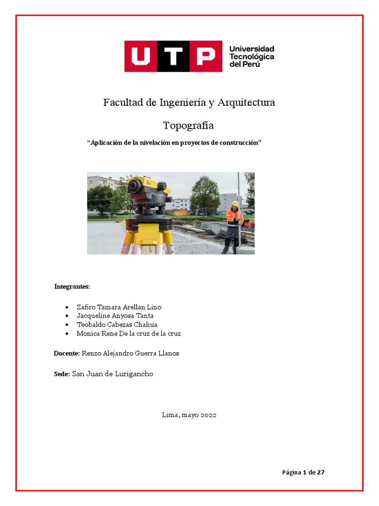 Nivelacion Topografia 1 Pdf Tierra Brújula