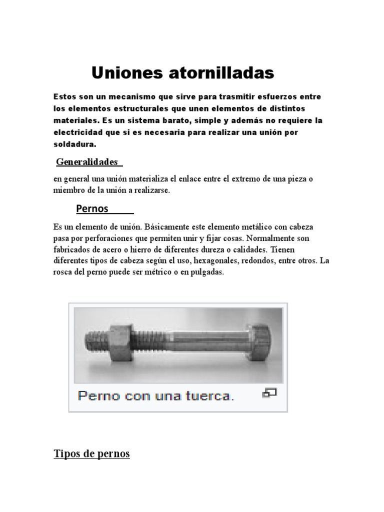S-6-Uniones Atornilladas | PDF | Tornillo | Equipo