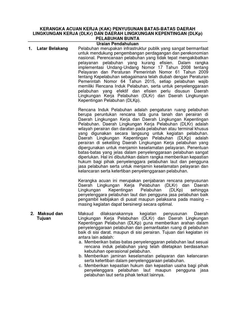 Kak DLKR-P Pelabuhan Bunta | PDF