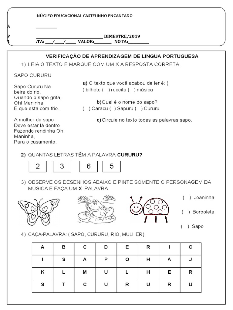 Avaliação de Portugues 3 Bimestre | PDF