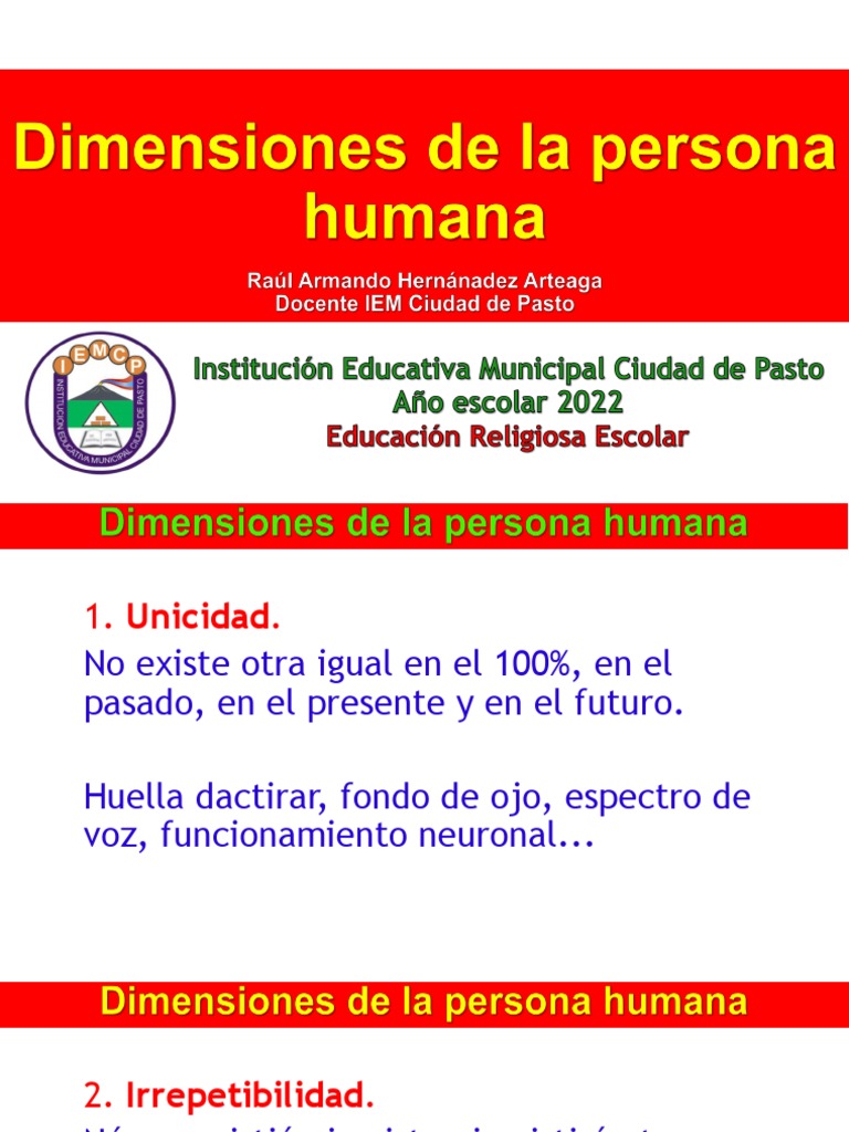 Dimensiones de La Persona Humana-1 | PDF | Ciencias sociales | Salud y ...