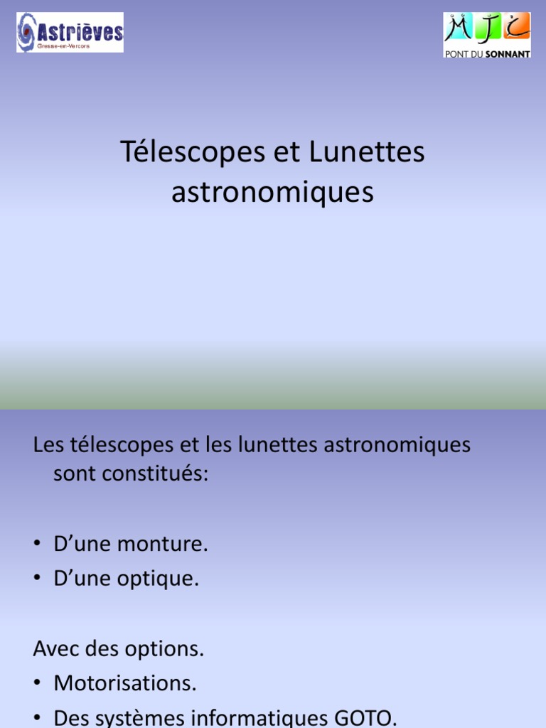 Types de télescopes et leur fonctionnement | PDF | Télescope | Pouvoir ...