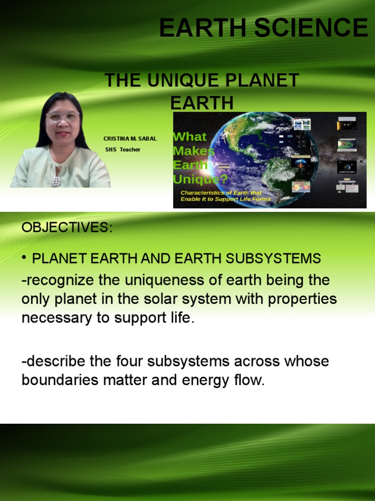1 (The Unique Planet Earth and Subsystem) | PDF | Earth | Planets