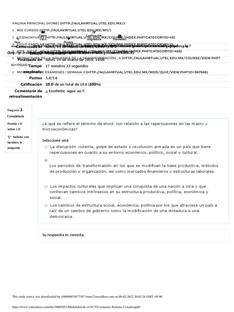 Modalidad de Ex Menes Semana 3 Examen PDF | PDF | Economias