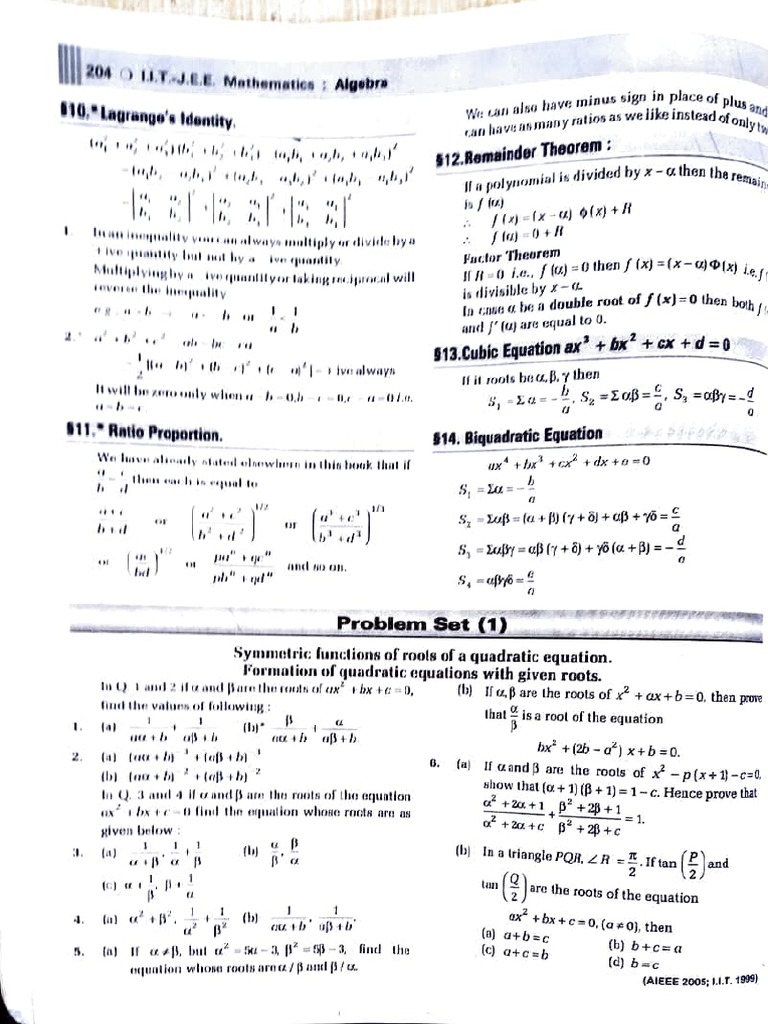 Quadratic Equations ML KHANNA | PDF | Equations | Quadratic Equation