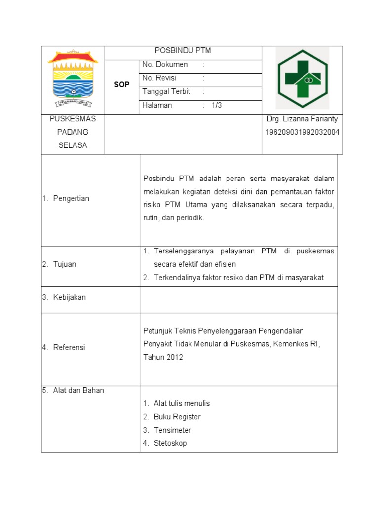 Sop Contoh PTM | PDF