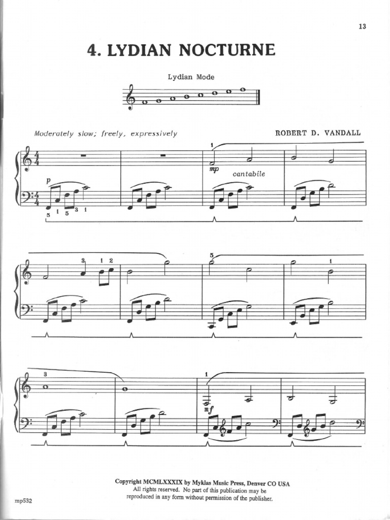 Vandall - Modes and Moods (4 Lydian Nocturne) | PDF