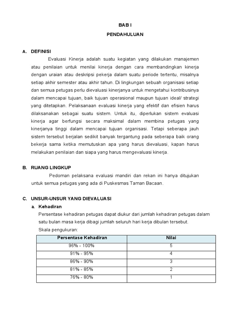 Pedoman Self Evaluation | PDF