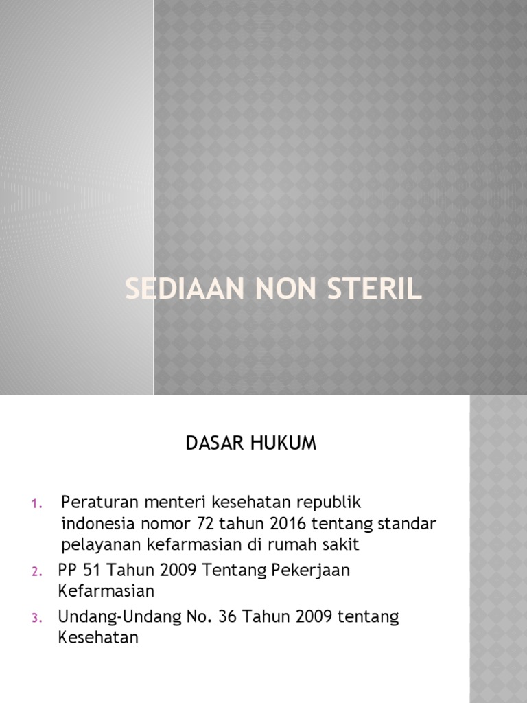 Sediaan Non Steril | PDF