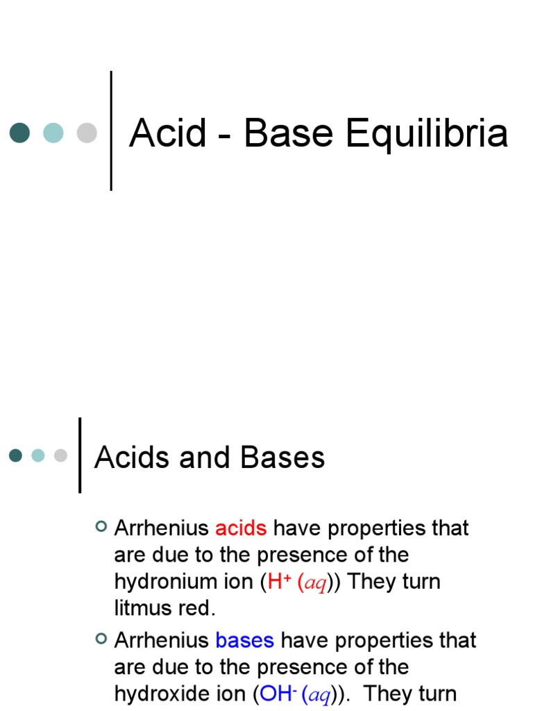 AP Chapter 16 Acid - Base Equilibria | PDF | Acid | Acid Dissociation ...