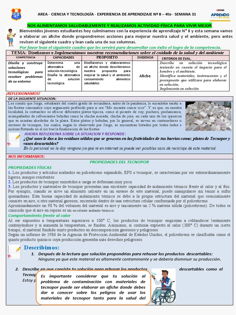 Exp8 Act3 4to | PDF | Poliestireno | Materiales