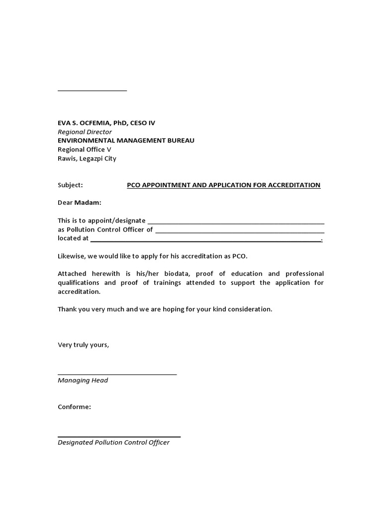 1 Application For Pco Accreditation | PDF