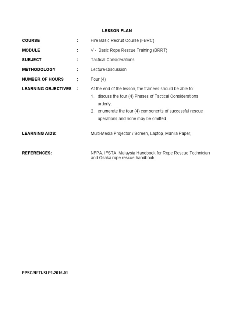 M5G BRT Tactical Consid | Download Free PDF | Lesson Plan | Lecture