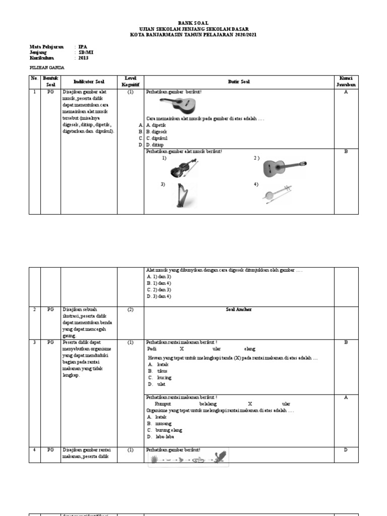 Bank Soal US IPA | PDF
