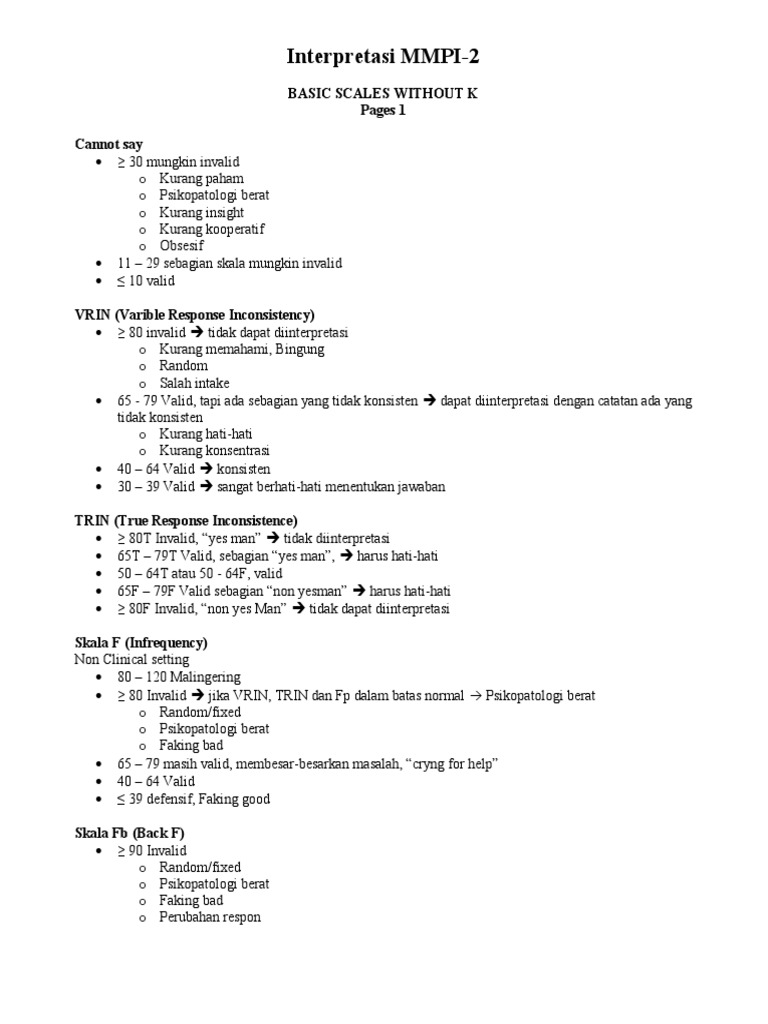 Panduan Interpretasi MMPI-2 | PDF | Gaya Hidup