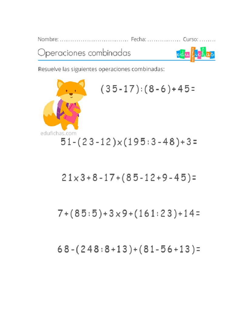 Guías de Repaso Ejercicios Combinados 8vo | PDF