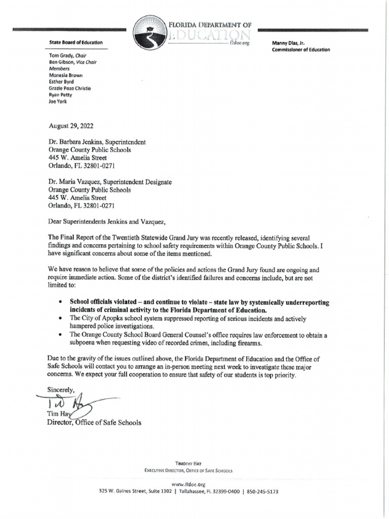 Department of Education Letter | PDF