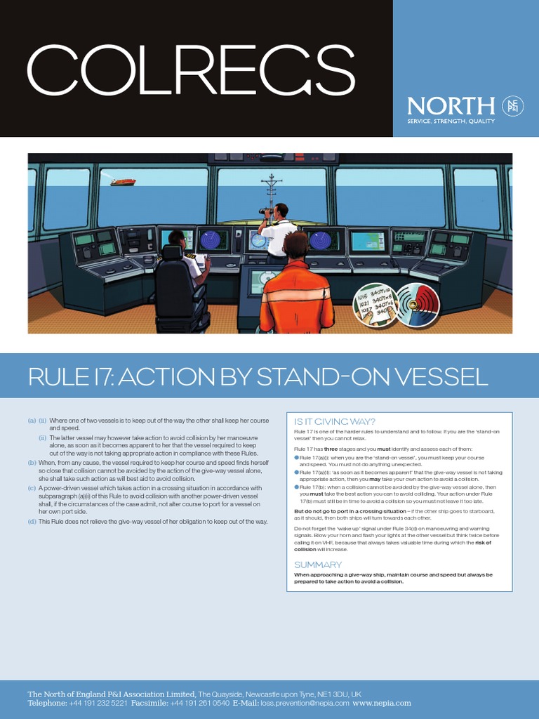 Colregs Rule 17 Action by Stand On Vessel PDF | PDF