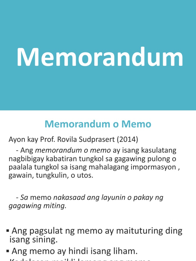 Memorandum | PDF