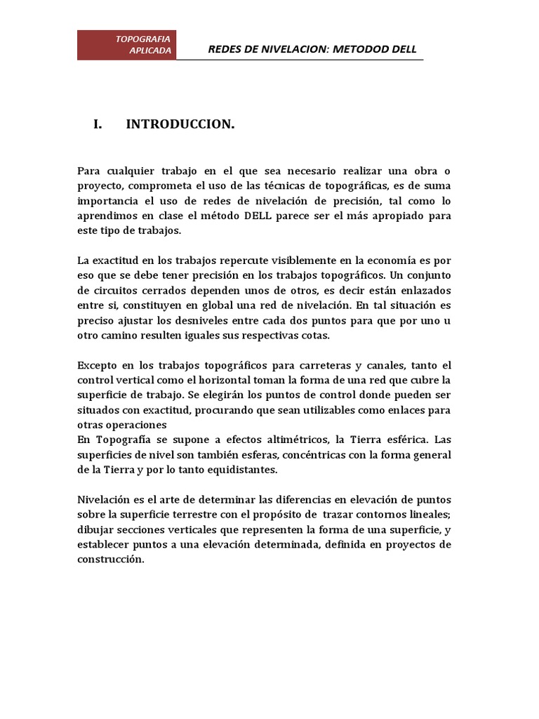 Redes De Nivelacion Pdf Topografía Geodesia