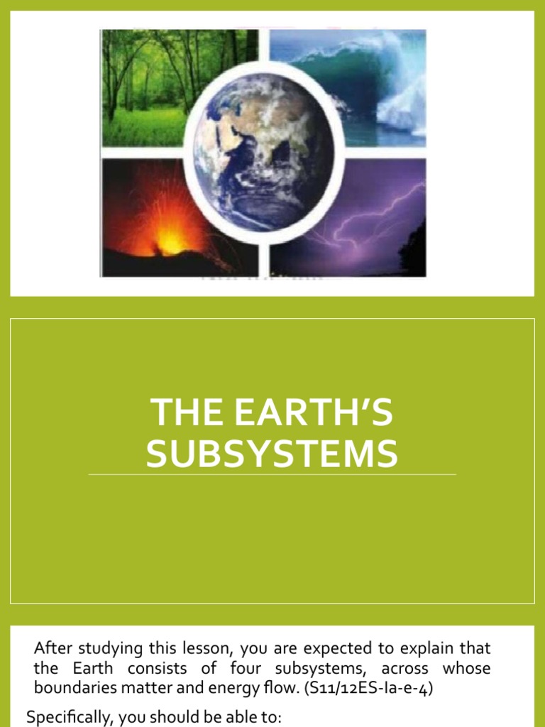The Earth's Subsystems | PDF | Earth | Volcano