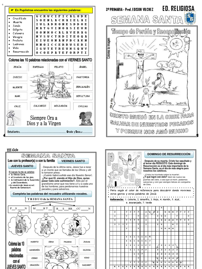 Semana Santa Fichas | Descargar gratis PDF | Pascua de Resurrección