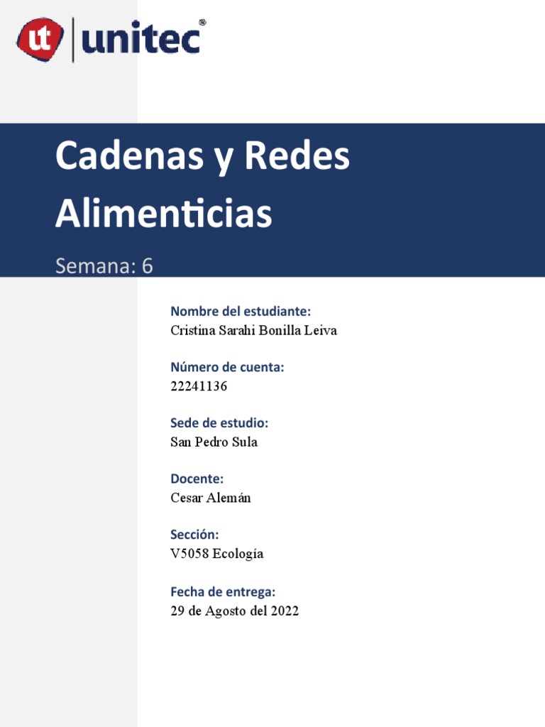 Cadenas y Redes Alimenticias en Ecosistemas | PDF | Red alimentaria ...