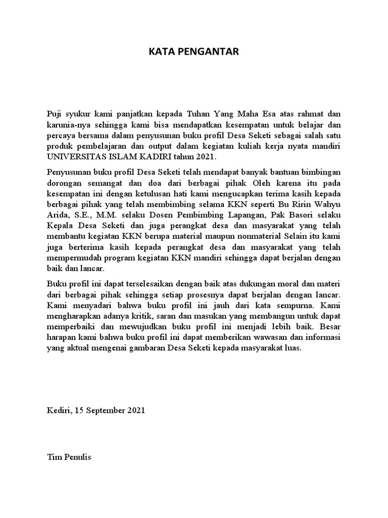 Buku Profil Desa Seketi Pdf