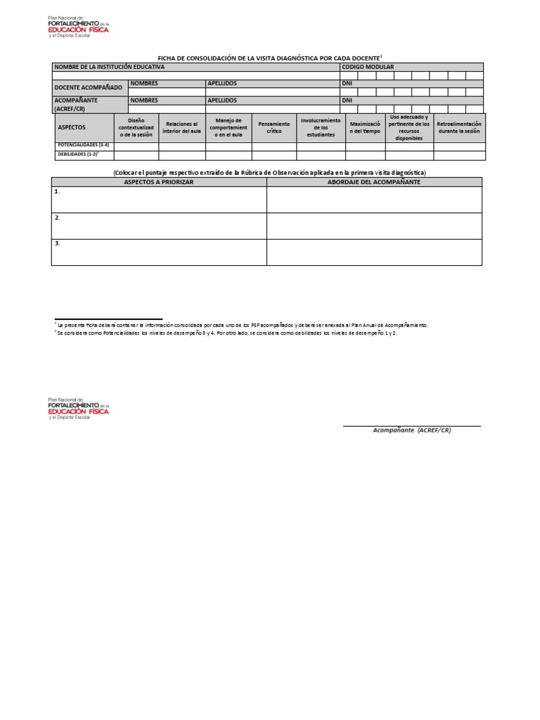 Ficha de Consolidación Diagnóstica | PDF