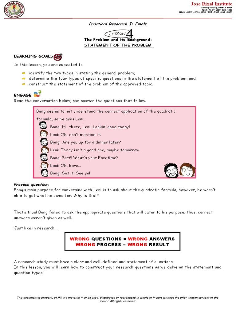 Research Problem Statement Guide | PDF | Experiment | Question