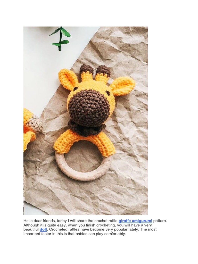Free Giraffe Rattle Crochet Pattern | PDF | Crochet | Amigurumi