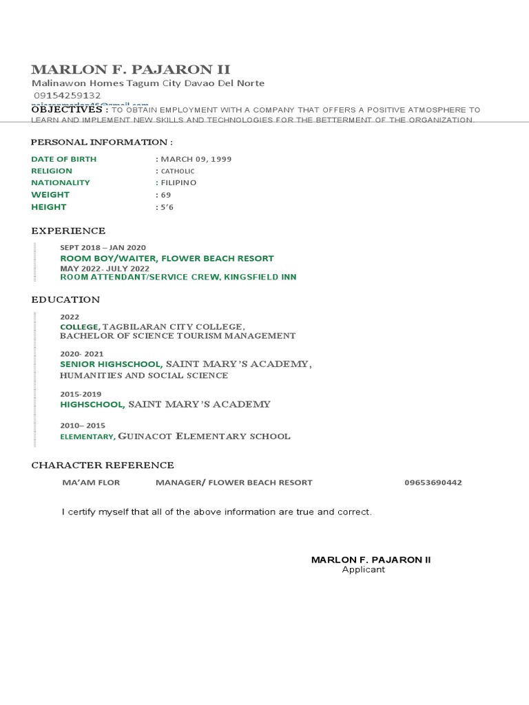 Marlon Resume 2022 | PDF