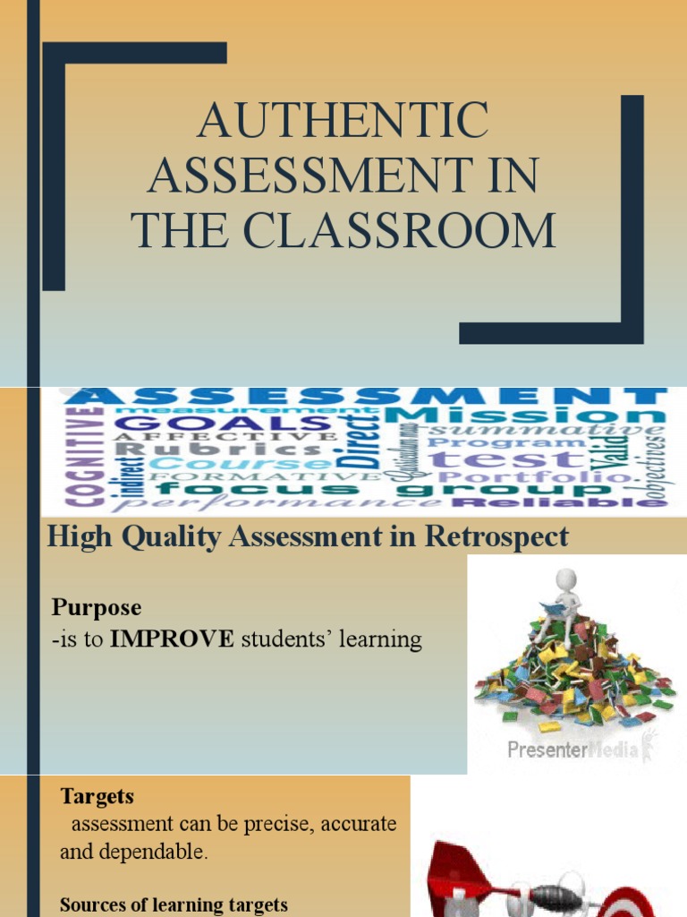 Authentic Assessment In The Classroom Download Free Pdf Educational