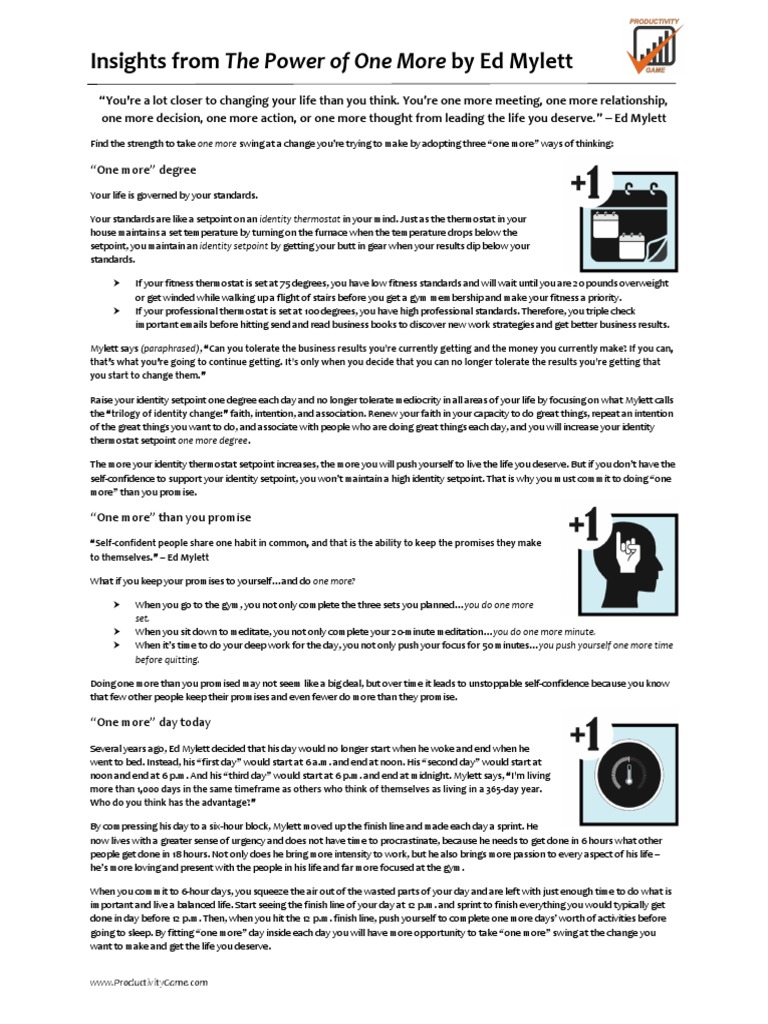 The Power of One More | PDF