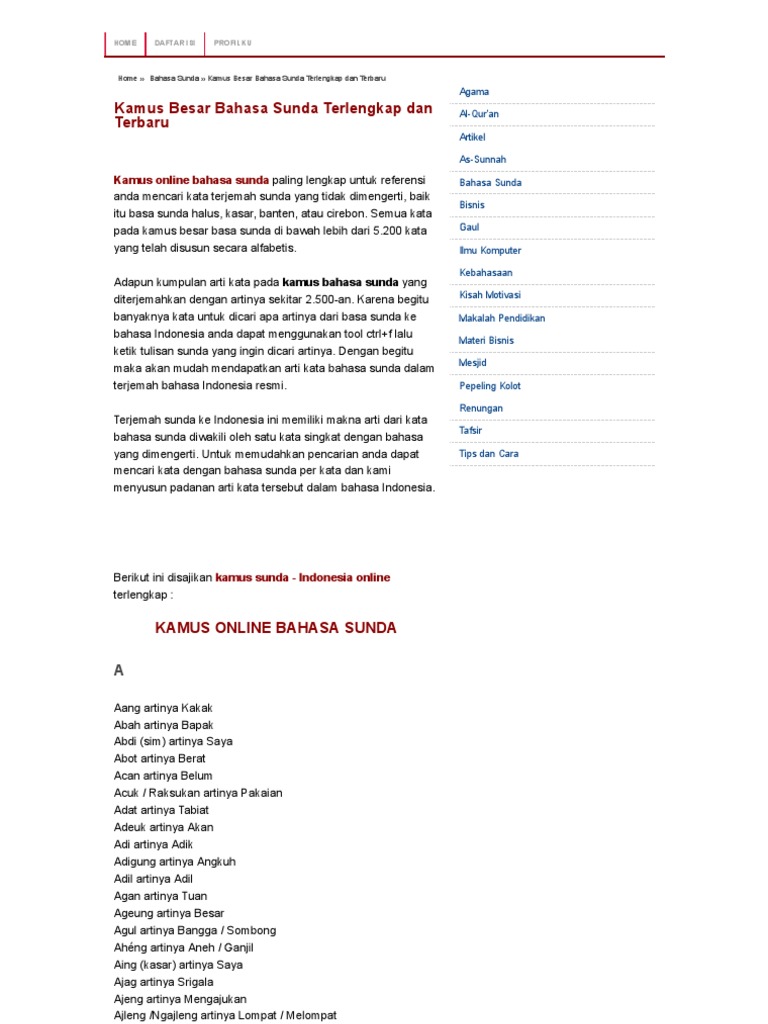 Kamus Besar Bahasa Sunda Terlengkap Dan Terbaru - Asep Iwan Blog | PDF