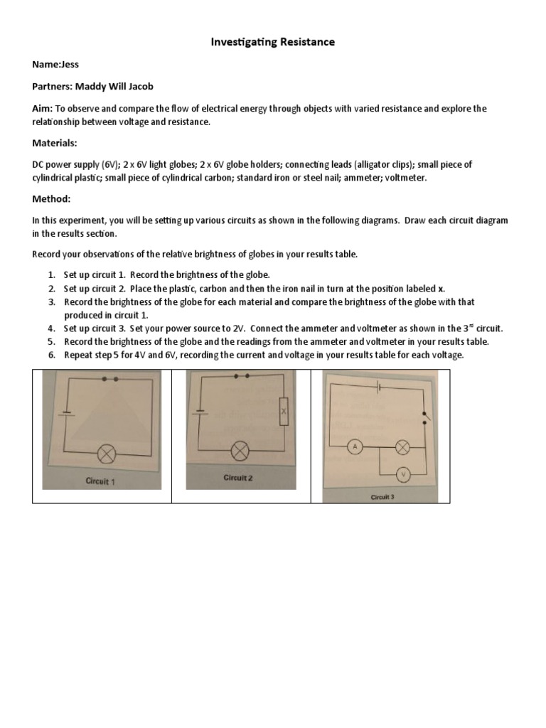 Investigating Resistance | PDF | Voltage | Electrical Resistance And ...
