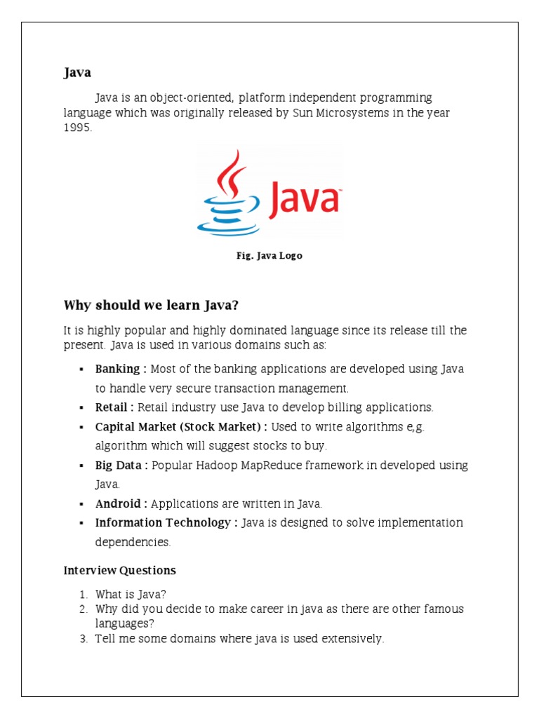 Java History Features | PDF | Java (Programming Language) | Programming Java History Features | PDF | Java (Programming Language) | Programming