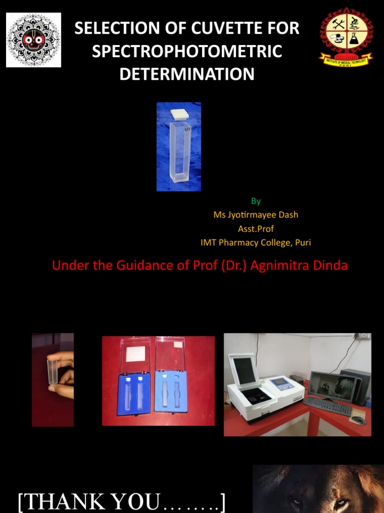 Selection of Cuvette For Spectrophotometric Determination | PDF ...