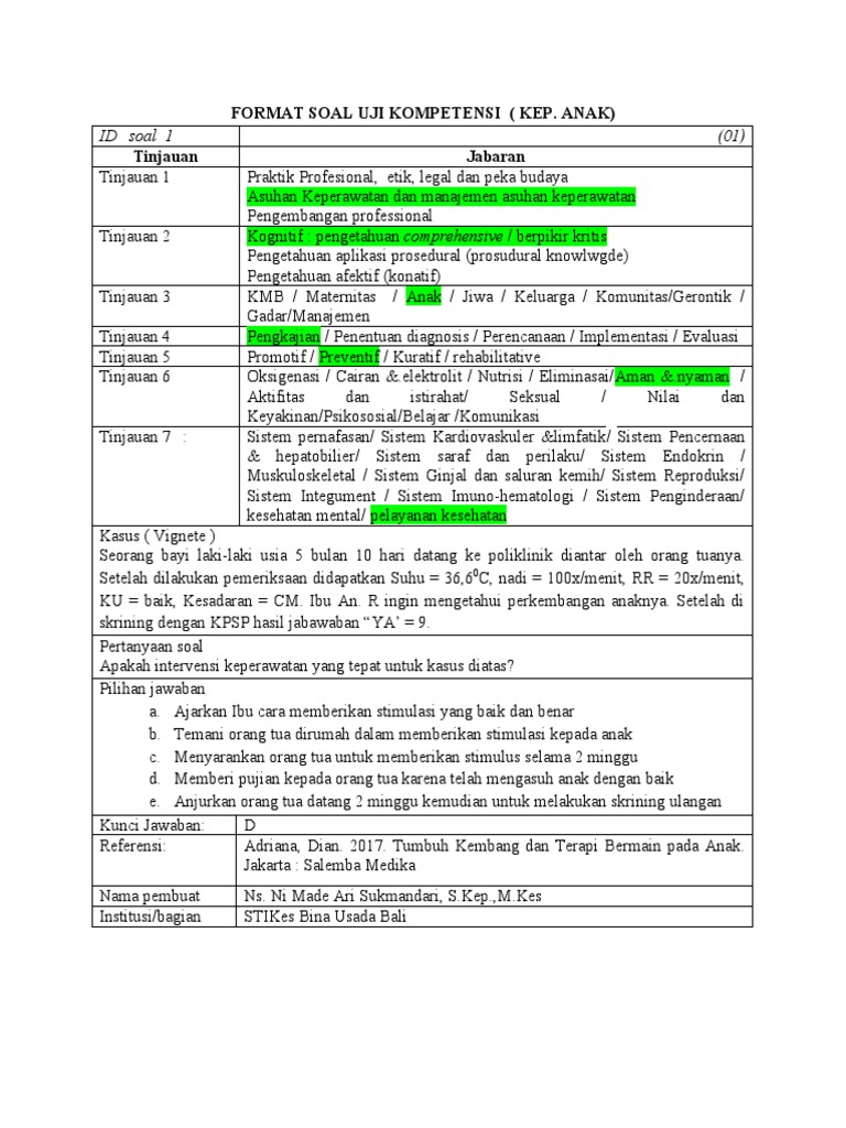 Contoh Soal Ukom Utk Mcu | PDF