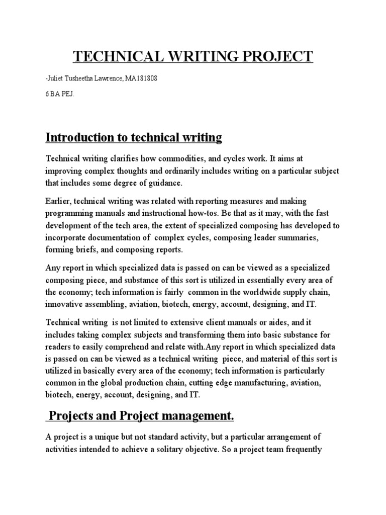 Technical Writing Project | PDF | Project Management | Scrum (Software ...