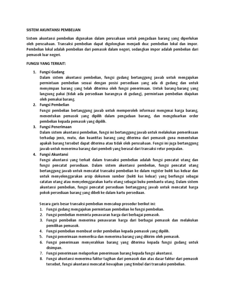 RMK Sistem Akuntansi Pembelian | PDF