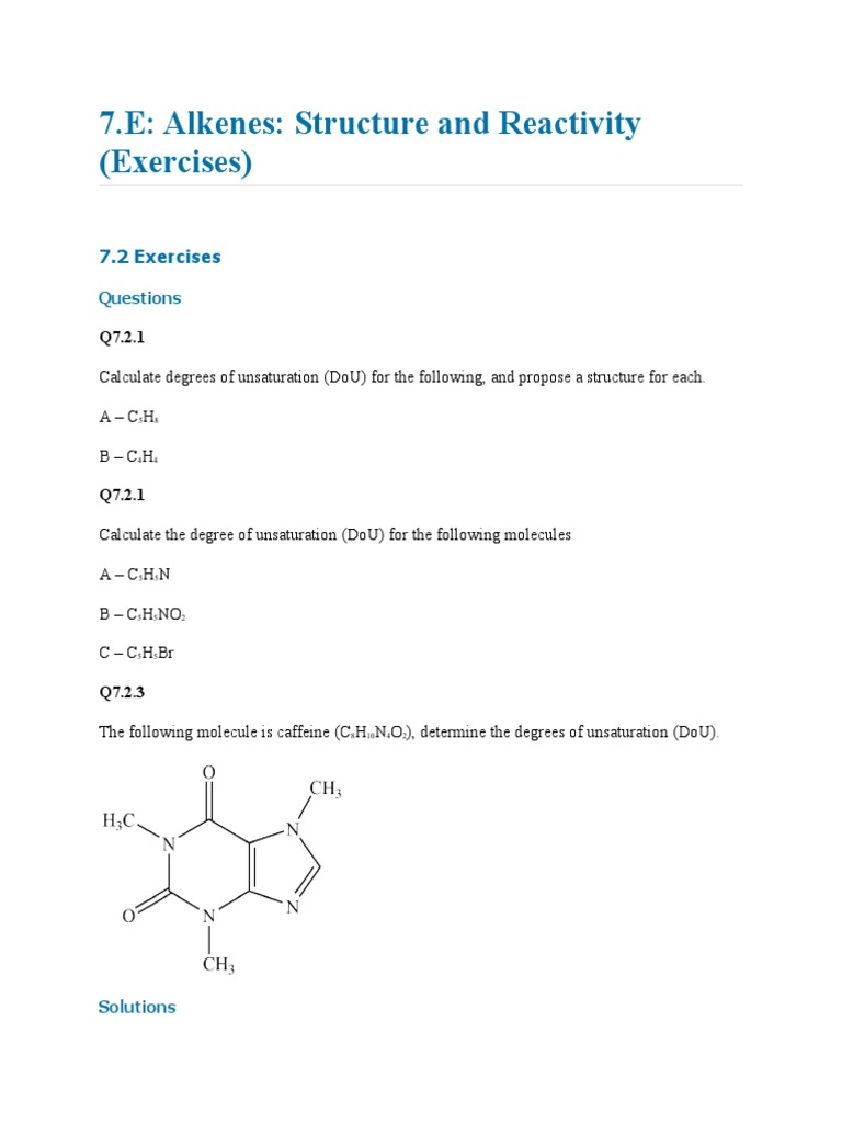 Alkene Reactions Practice Problems With Answers Alkene React