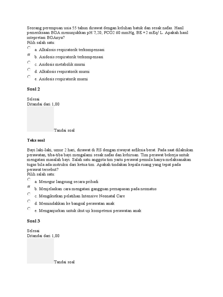 Interpretasi Hasil BGA dan Tindakan Keperawatan | PDF